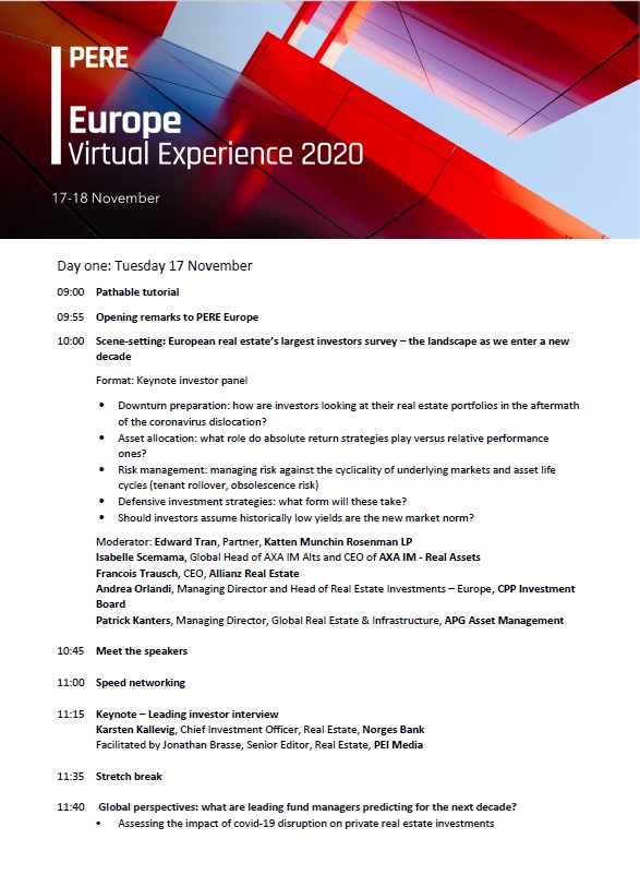 PERE Europe Forum | Events EN